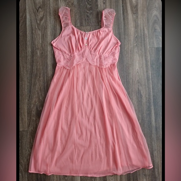 Vintage | Intimates & Sleepwear | Vintage 5s 60s Nightie Dress Pink ...